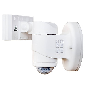 Versonel Outdoor Motion Sensor Tracking LED Floodlight Security Light (White) Nightwatcher VSL90, Rotating Movement for Intruder Deterrent