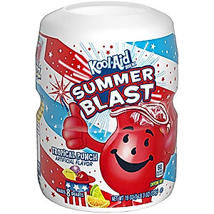 Kool-Aid Summer Blast Tropical Punch Flavored Powdered Drink Mix (19 oz Canister)