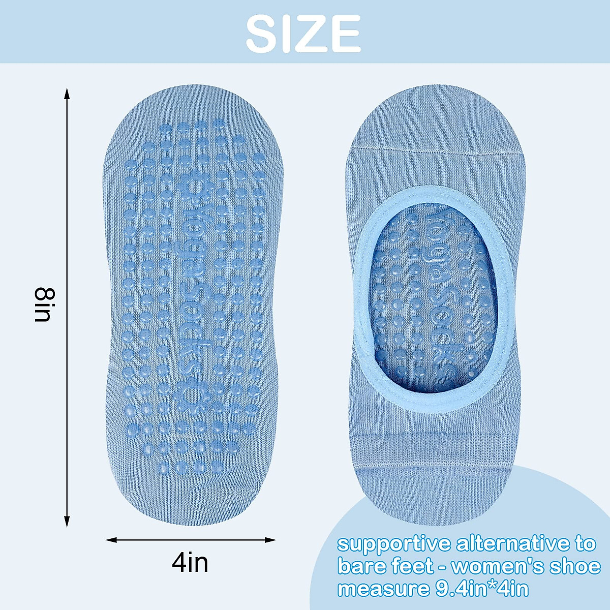 Hicdaw 4 Pairs Yoga Socks Pilates Socks Barre Ballet Socks Non-slip Grip Socks Elastic Workout Socks for Women