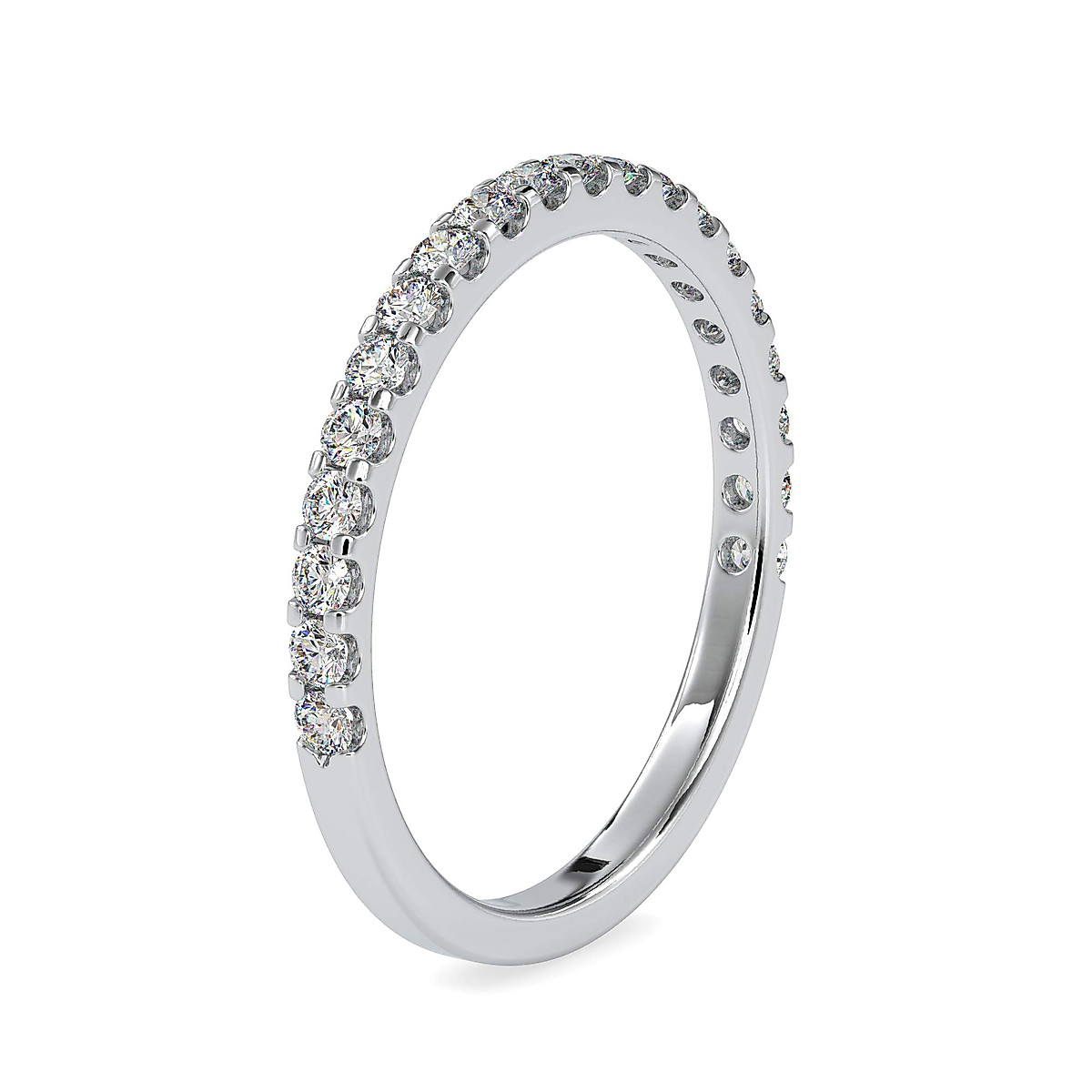 Certified Half Eternity Band Ring Studded With 0.4 Ct Natural Diamonds in 18K White Gold/Yellow Gold/Rose Gold Wedding Band Ring For Women On Her Wedding Ceremony (Color-IJ, Clarity-SI)