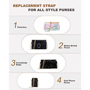 SEAVILIA Purse Chain Straps Gold Hardware Purse Straps Replacement Crossbody Replacement Straps for Handbags