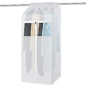 Zilink Large Garment Bags for Storage 54 inch Clothing Hanging Garment Clothes Cover Suit Bags Organizer Clothes Cover Protector for Suit Coats Dress Closet Storage