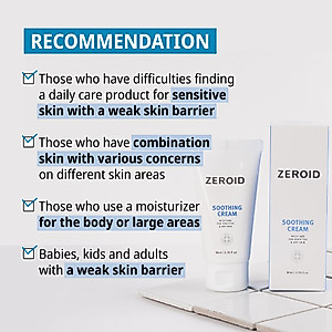 ZEROID Soothing Cream | Korean Dermocosmetic | Soothing | Calming | 2.7 Fl Oz (80ml)