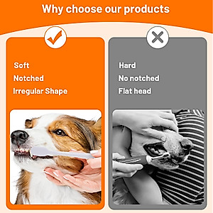 Dote on pet 4 Pack Super Soft Dog Toothbrush for Small to Large Dogs Tooth Brushing Designed for Cat Dog Teeth Cleaning & Protecting Pet Dental Convenient Care Puppy Tooth Brush Kit