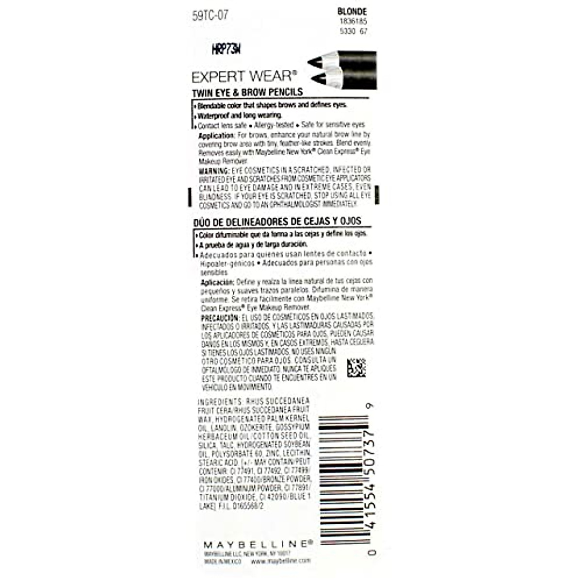 Maybelline Expert Eyes Brow And Eye Pencil, Blonde [107], 0.03 oz ( Pack of 4)