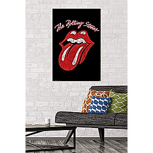 Trends International Rolling Stones Classic Logo Wall Poster 22.375" x 34", Bathroom