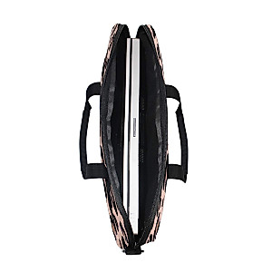 MRMIAN Watercolor Animal Snow Leopard Pink Beige Laptop Case Bag Sleeve Portable/Crossbody Messenger Briefcase Convertible w/Strap Pocket for MacBook Air/Pro Surface Dell ASUS hp Lenovo 15-15.4 inch