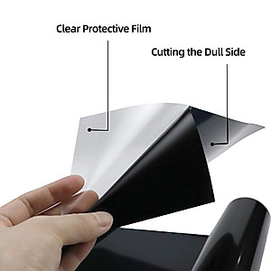 YRYM Heat Transfer Vinyl Black HTV Vinyl Roll - 12" x 18ft Black Iron on Vinyl for Cutting Machines, Black Heat Transfer Vinyl Easy to Cut & Weed, Black HTV Vinyl Roll for Heat Press Vinyl Design