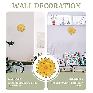 Rustic Modern Floral Sculpture 3D Iron Flower Wall Sculpture Succulent Metal Wall Decor Artificial 3D Flower Wall Art for Indoor Living Room Office Outdoor Garden Patio