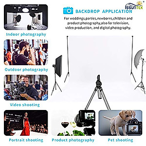 ISSUNTEX 6X9 ft Background Muslin Backdrop, Photo Studio, Collapsible High Density Screen for Video Photography and Television-White