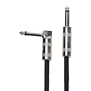 Amazon Basics 1/4 Inch Right-Angle Instrument Auxiliary Cable, 20 Foot, Black
