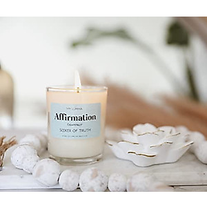 My Lumina Affirmation Aromatherapy Candle w/Jade Crystal Inside for Luck, Lucky Charms, Abundance, Success, Dream Manifestation, Negative Energy Cleansing, Soy Wax Scented Candle -Home,Gift,Men,Women