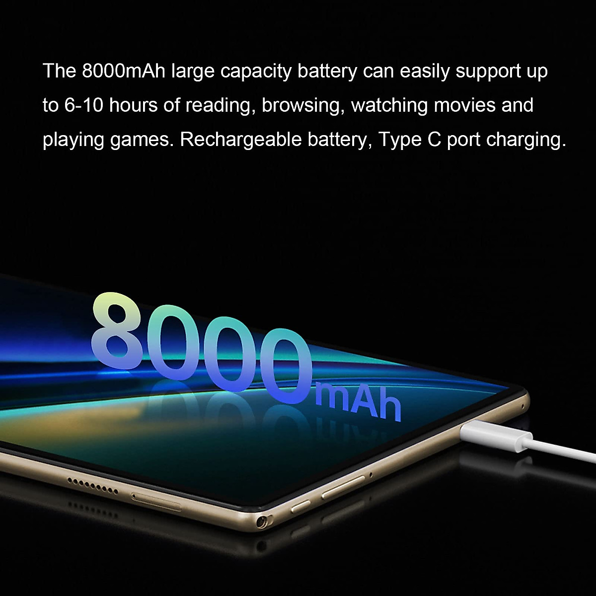 Aqur2020 10.1 Inch Tablet, 1960x1080 IPS 2.4G 5G WiFi Portable Tablet for Travel for Home (Yellow)