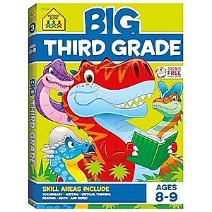 School Zone - Big Third Grade Workbook - 320 Pages, Ages 8 to 9, 3rd Grade, Reading, Writing, Math, Science, History, Social Science, Critical Thinking, and More (School Zone Big Workbook Series)
