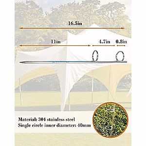 NACETURE Flag Pole Anchors 2 Pack - Grass Umbrella Anchors Stand - Heavy Duty Umbrella Spike Stainless Steel 304 Steel Umbrella Holder Ideal as Camping Tent Holder, Sand Auger, Telescoping Tarp Poles