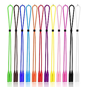Hifot Adjustable Eyeglasses Strap Eyewear Retainer 12 Pack with Glasses Cleaning Cloth,Silicone Sunglasses Holder Strap,Eyeglasses Retainer