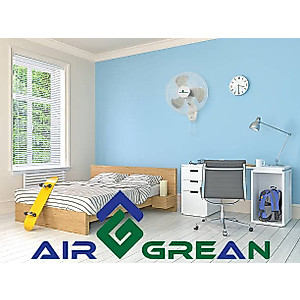 AirGrean Pro Oscillating Wall Mount Fan (16''), white
