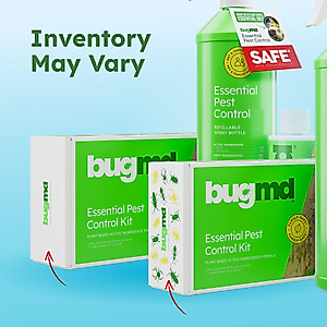BugMD Ant Killer & Bug Spray - Roach and Cockroach Killer Indoor, Spider and Flea Spray for Home, Fly and Insect Defense, Natural, Safe with Essential Oils, Plant-Powered, Pest Control - Starter Kit