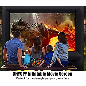 XHYCPY 16ft Inflatable Movie Screen Outdoor Projector Screen with Air Blower Storage Bag - Front/Rear Projection, Easy Set Up Blow Up Screen for Backyard Movie Night, Theme Parties, Celebrations