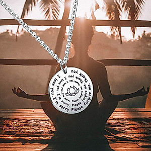 Detailed Ho'oponopono Prayer Necklace I'm Sorry Please Forgive Me Thank You I Love You (necklace)