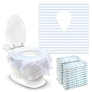 20 Extra Large, Individually Wrapped Disposable Toilet Seat Covers - Water Proof Potty Cover for Adults, Kids, Toddlers - Easy to Use, Nonslip Toilet Covers Disposable for Travel and Public Restrooms