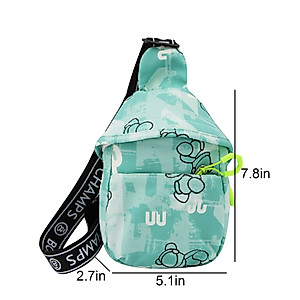 MOSSTYUS Small Sling Bag Chest Shoulder Bag Crossbody Cycling Travel Outdoor Casual Back Pack for Lady Teens, Green
