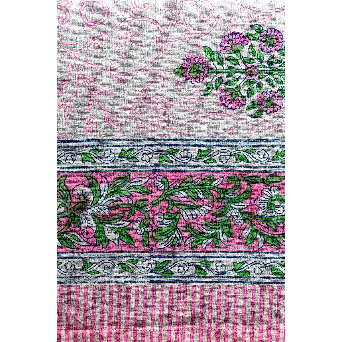 ABHOOH Hand Block Print Tablecloth for Rectangle Table, Block Print Table Cover for Kitchen Dinning Tabletop Decoration Parties Weddings Bithday Christmas (60 X 108 Inches)