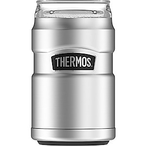 Thermos Stainless King Can Insulator with 360 Degree Drink Lid, Stainless Steel (SK1500ST4)