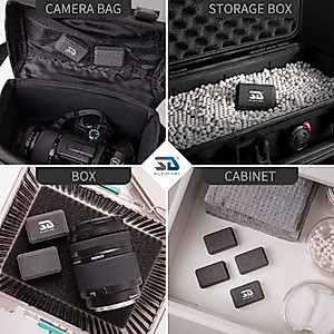 SILENT DRY Renewable Small Safe Dehumidifier Block, Rechargeable Portable Moisture Absorbers for Gun Accessories/Closet/Cabinet/Camerant/Gym Bag, up to 5L, 4 Pieces, Invisible