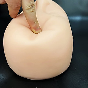 Lash Mannequin Head, Practice Training Head,for Make Up and Lash Extention,Cosmetology Doll Face Head,Soft-Touch Rubber Practice Head,Easy to Clean by Skincare Essential Oil. (Skin colour)