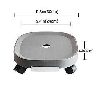 RUDINO,Plant Caddy,Rolling Plant Stand,Plant Dolly with Wheels,Plant Caddy with Wheels Heavy Duty,Square Flower Pot Mover with 4 Wheels with Brake Wheels,with Drawer Water Reservoir,for Planters