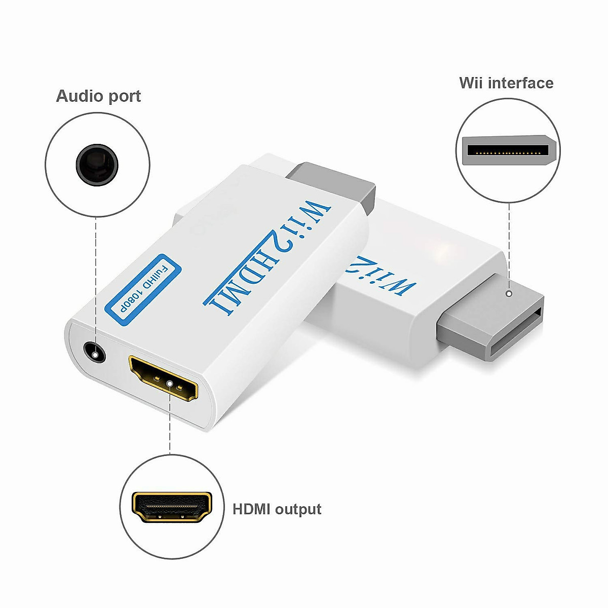 Green-state Wii to HDMI 720P / 1080P HD Output Upscaling Converter-Supports All Wii Display Modes to HDTV & Monitor