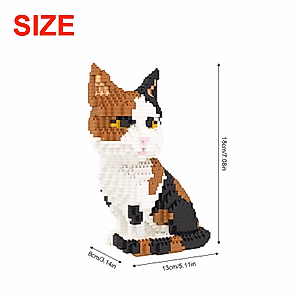 Larcele Cat Micro Building Blocks Animal Set, DIY Mini 3D Building Toy Bricks,1191pcs KLJM-05 (Cat, Model1979)
