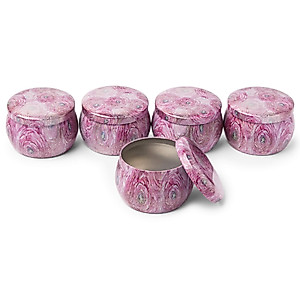 Metal Candle Tin Jars with Lids, Round Storage Containers (3 x 2 In, 20 Pack)
