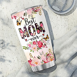 JENOIS Mom Ugly Children, Funny Coffee Mothers For Tumblers Mama Mother Insulated Day Cups Women Handle, Tumbler 20 Oz With Lid And Straw, Best Mom Ever Gifts