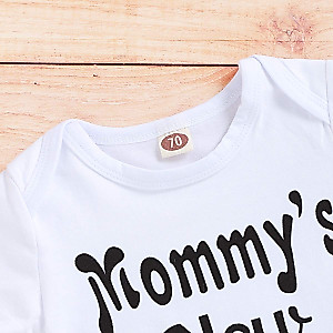 Happy Town 3Pcs Baby Boy Clothes Newborn Infant Bodysuit Summer Cotton Short Sleeve Romper +Pants+Hat Outfits Set (White#1, 0-6 Months)