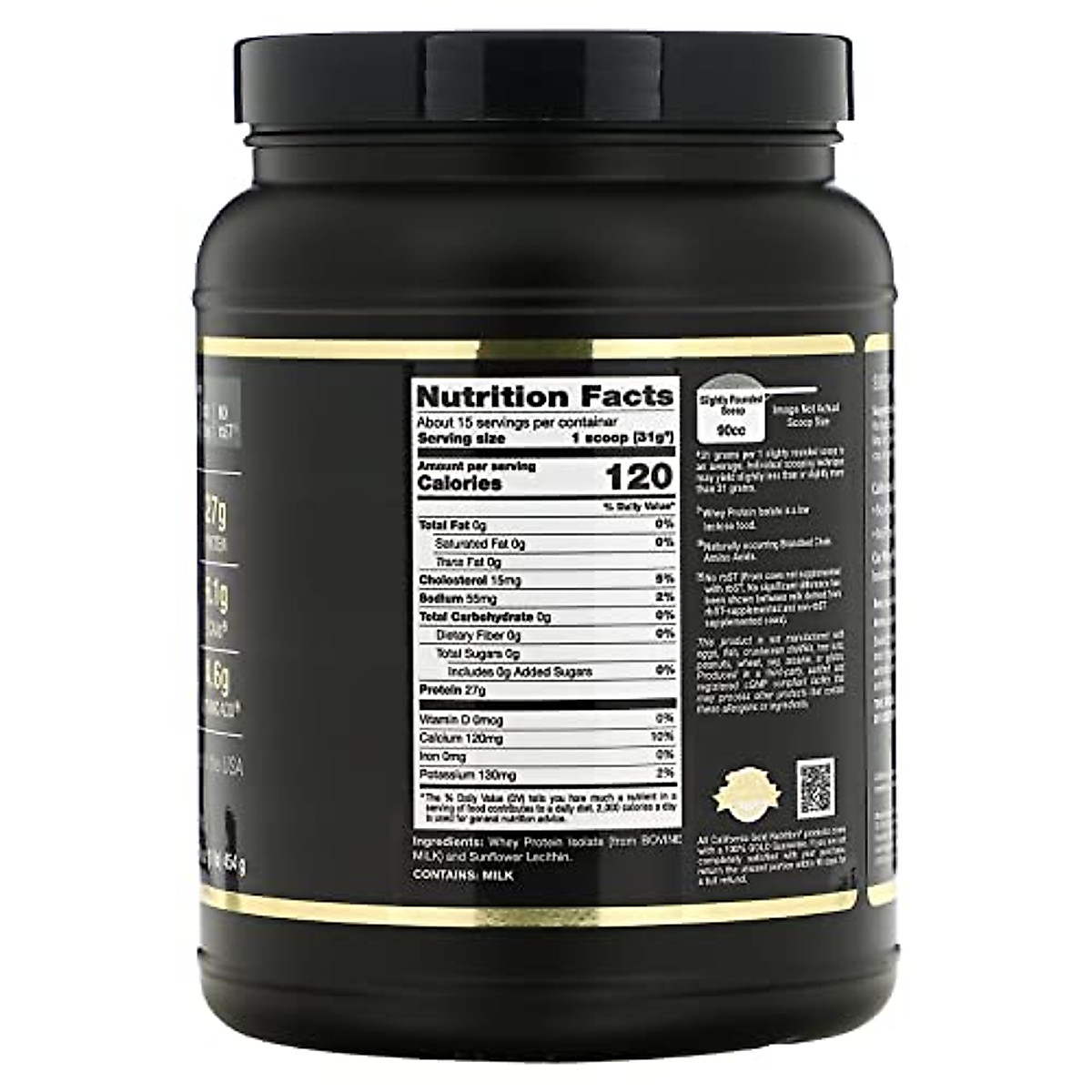California Gold Nutrition Sport - Whey Protein Isolate, 1 lb, 16 oz (454 g)