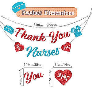 34Pc Nurse Appreciation Decorations, Nurse Party Decorations include Thank You Nurse Banner and 32Pc Happy Nurses Week Decorations Hanging Swirls, Medical Party Decorations for Appreciation Nurse