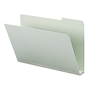 Smead Pressboard File Folder, 1/3-Cut Tab, 2" Expansion, Legal Size, Gray/Green, 25 per Box (18234)