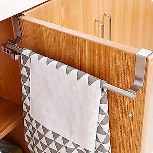 4pcs Telescopic Towel Rack Door Back Towel Shelf Door Towel Storage Bathroom Storage Rack Punch Storage Racks Towel Hanging Rack Towel Storage Rack Stainless Hanging Rack