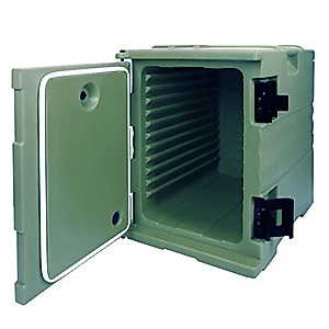 82 Qt Insulated Food Pan Carrier Food Warmer with Wheels, Great for Catering, Front Loading with Handles and Double Buckles, Stackable Food Box for Event Catering and Restaurant