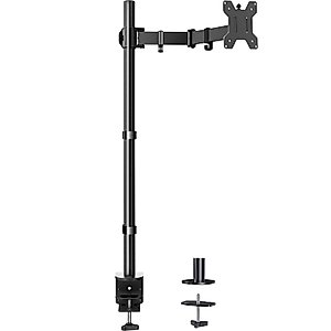 HUANUO Single Monitor Stand Desk Mount, Extra Tall 39 Inch Fully Adjustable Stand Computer Mount for 13-32 In Screen, Ultra Wide Screen to 35in, Monitor Arm Holds up to 22lbs with C Clamp/Grommet Base