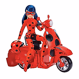 Miraculous Switch N Go Scooter with Exclusive 10.5” Ladybug Lucky Charms Fashion Doll and Accessories