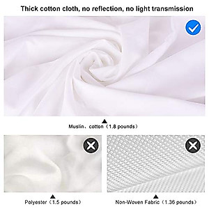 EMART 6x9ft Photography Backdrop White Backdrop for Photoshoot [Muslin 100% Cotton], Photo Video Studio White Back Drop with 4 Clips for Photography Background Screen, Party Backdrop Curtains
