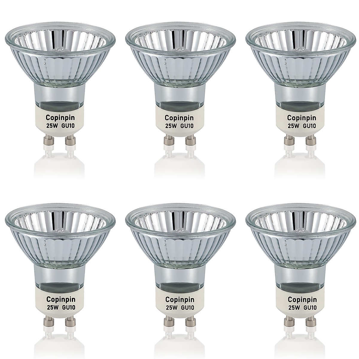 copinpin GU10 Light Bulb 120V 25W 6pcs Candle Warmer, Dimmable Replacement for Candle Warmer Wax Burner Track Light Bulbs, Range Hood Light Bulbs White Light Pack of 6