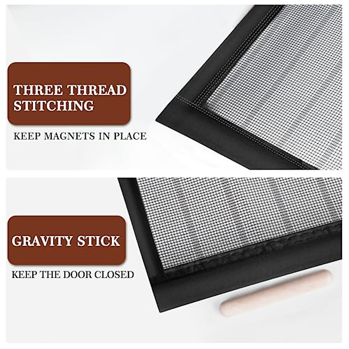 Yotache Magnetic Screen Door New Series Full Strip Magnets Fits Door Size 36 x 80, Screen Size 38" x 81" Full Frame Seal Reinforced Mesh Door Screen Magnetic Closure for Front Patio Back Door