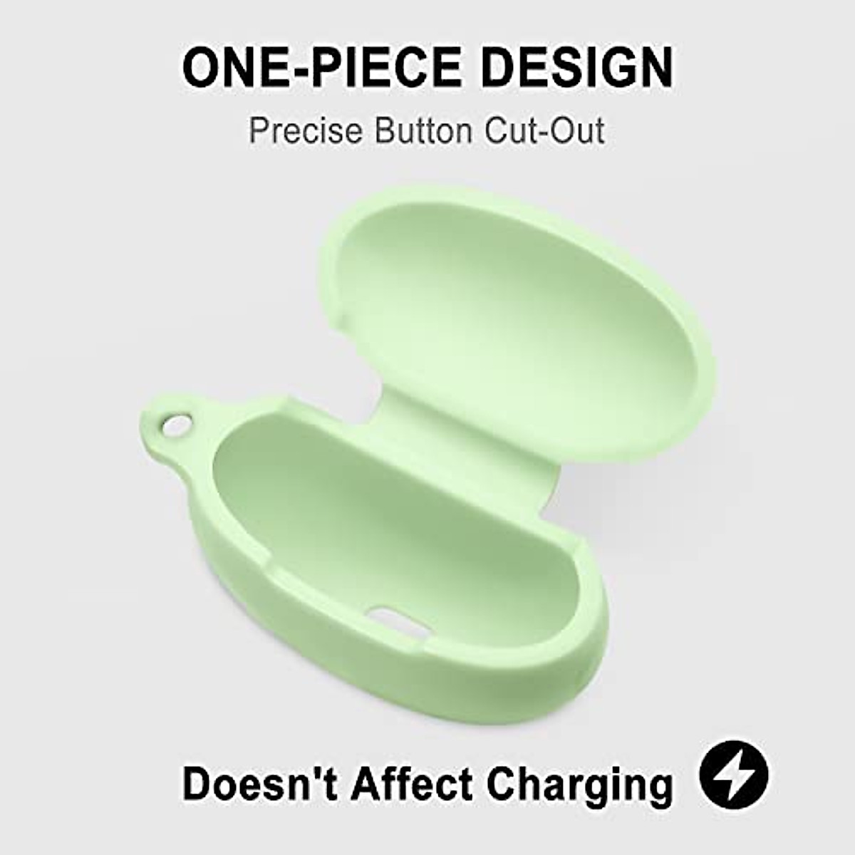 Geiomoo Silicone Case Compatible with FreeBuds 4i, Protective Cover with Carabiner (Luminous Green)