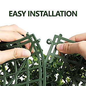 Yaheetech 6Pcs 20 x 20 inch Artificial Boxwood Panels Topiary Hedge Plant UV Protected Privacy Hedge Screen for Garden,Home,Fence,Backyard and Decorations Green