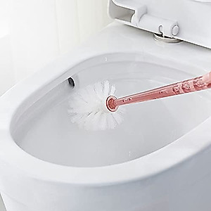 Toilet Brush Toilet Brush, Toilet Brush Toilet Brushes, with Long Handle and Holder, Toilet Bowl Cleaning Brush with Holder Toilet Bowl Brush Set Bathroom Accessories (Color : Khaki)