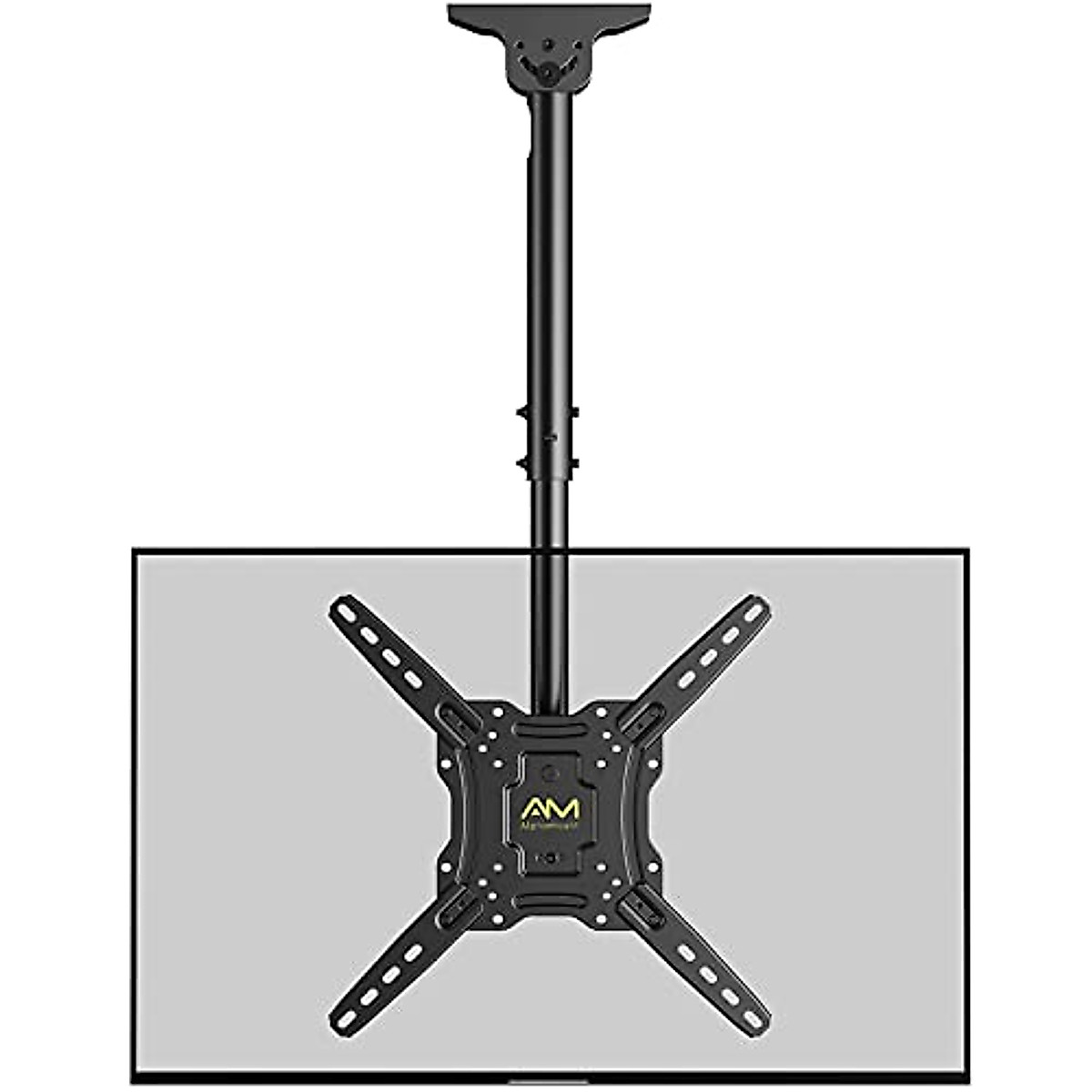 AM alphamount Ceiling TV Mount for 13-55 Inch LCD LED OLED 4K TVs/Monitors, Hanging TV Mount Bracket Swivels Tilts Rotates fits Flat/Sloped Roof, Max VESA 400x400mm, Holds up to 77lbs
